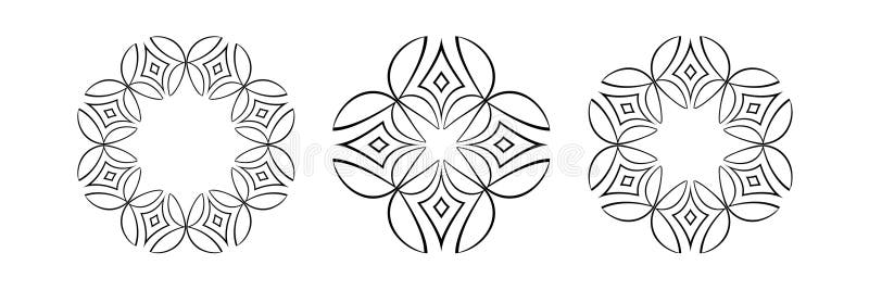 Radial Geometric Patterns. Decorative Design Elements Stock Vector ...