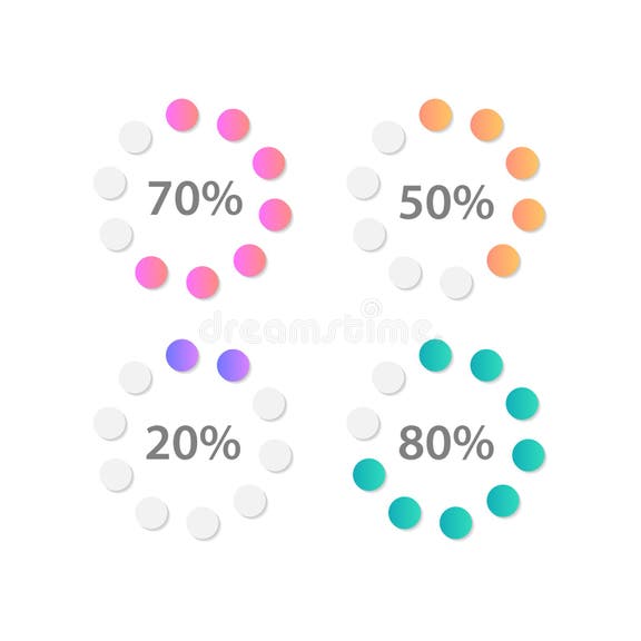 Radial Gradient Progress Infographic Chart Design Template Set Stock ...