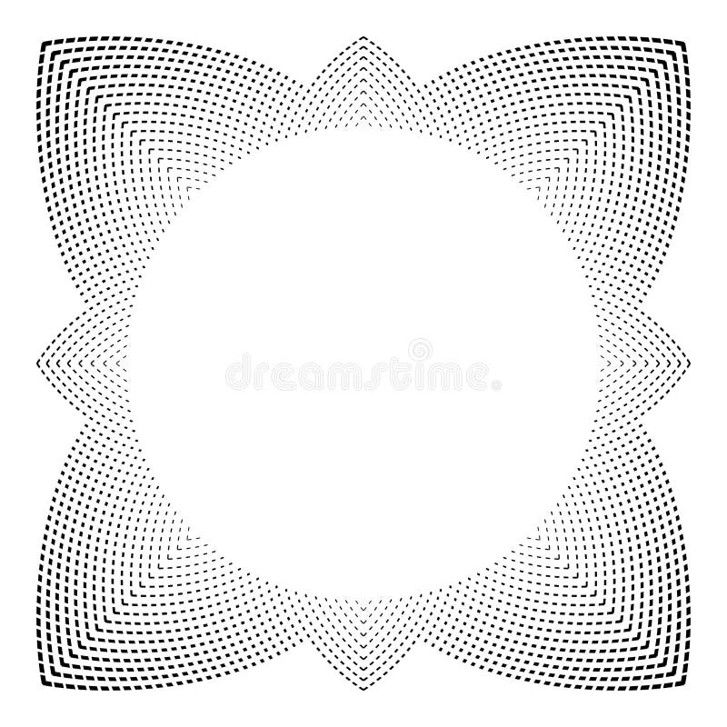 Radial Halftone Dots Pattern for Round Border or Frame Stock Vector - Illustration of dashes ...