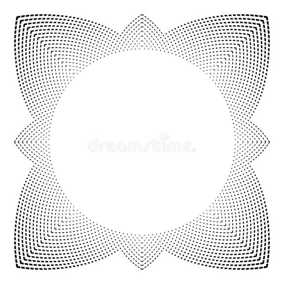 Radial Halftone Dots Pattern for Round Border or Frame Stock Vector ...