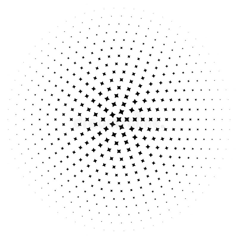 Grid Radial Halftone Gradient Quad Star Dot Shape Stock Illustration ...