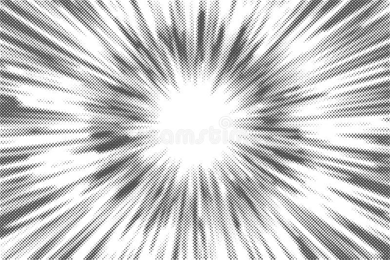 Radial Halftone Lines Background. Comic Manga Dotted Pattern. Cartoon ...