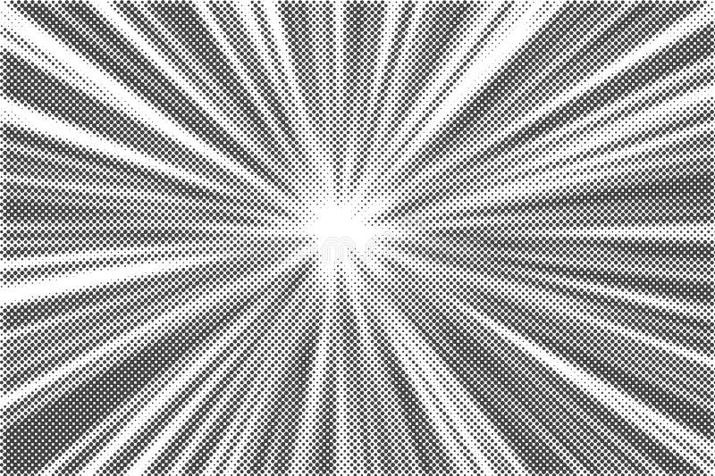 Radial Halftone Lines Background. Comic Manga Dotted Pattern. Cartoon ...