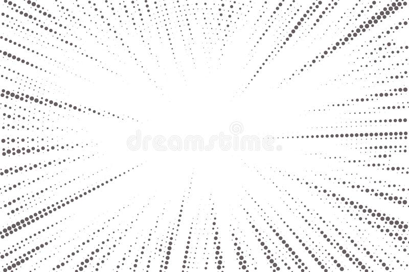 Radial Halftone Lines Background. Comic Manga Dotted Pattern. Cartoon ...