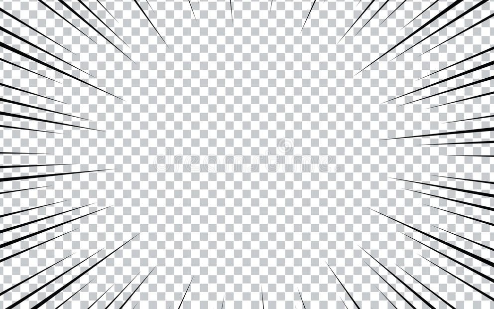 Radial Lines Anime Action Frame. Abstract Explosive Rectangle Template ...
