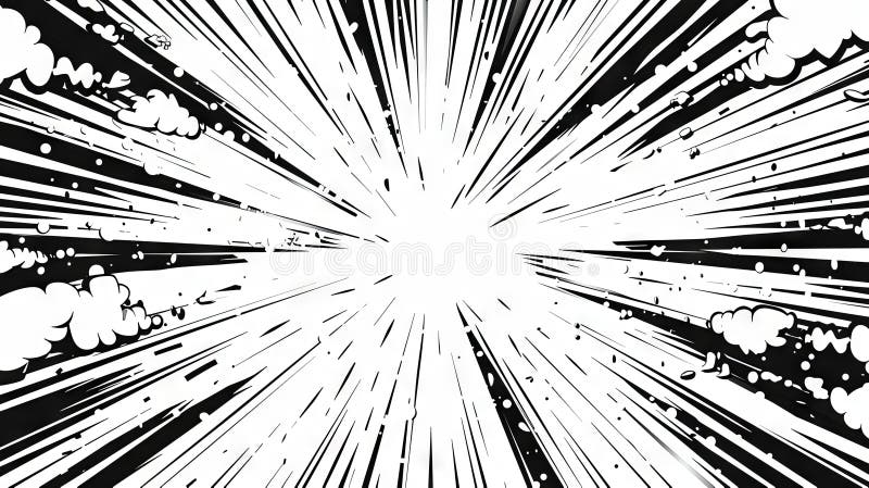 Radial Lines for Comic Books. Black and White Filter. Comic Action ...