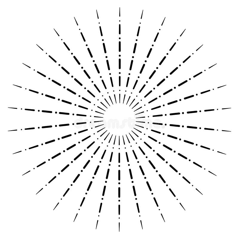 Radial Lines, Rays, Beams Circular Pattern. Sunburst, Starburst with ...