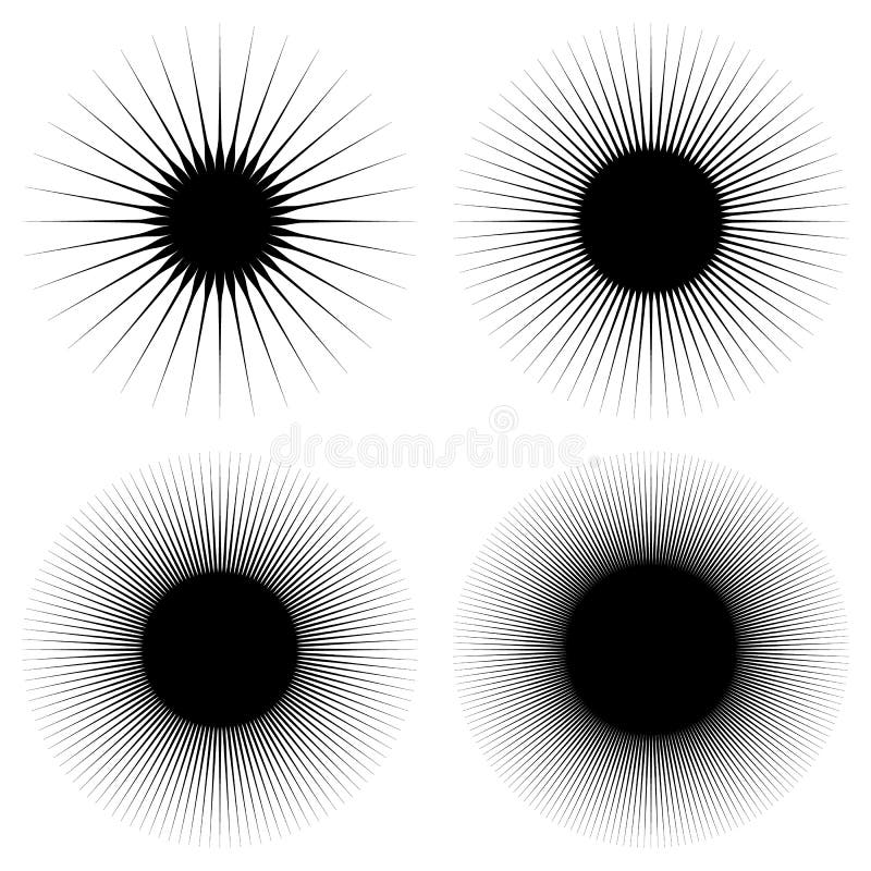 Radial Lines, Rays, Beams Circular Pattern. Sunburst, Starburst Stock ...