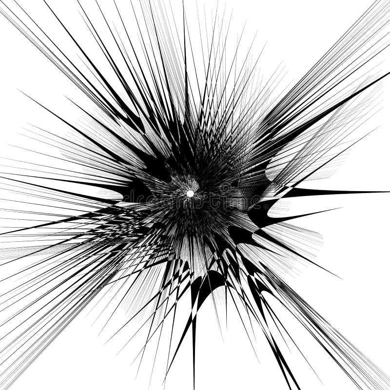 Radial Lines, Rays with Distortion. Abstract Element Stock Vector ...