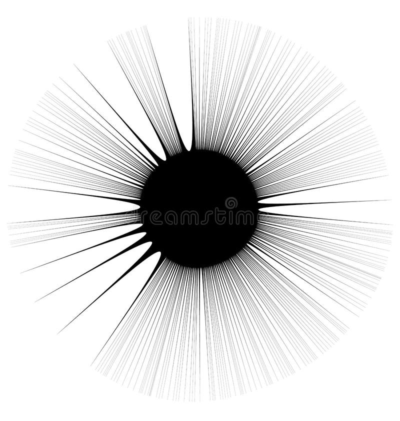 Radial Lines, Rays with Distortion. Abstract Geometric Element Stock ...