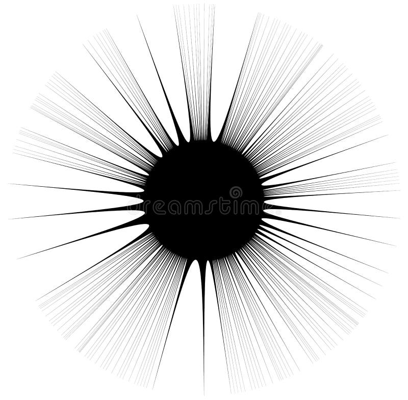 Radial Lines, Rays with Distortion. Abstract Geometric Element Stock ...