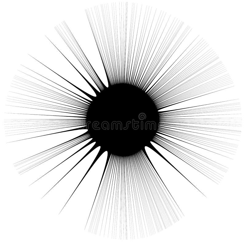 Radial Lines, Rays with Distortion. Abstract Geometric Element Stock ...