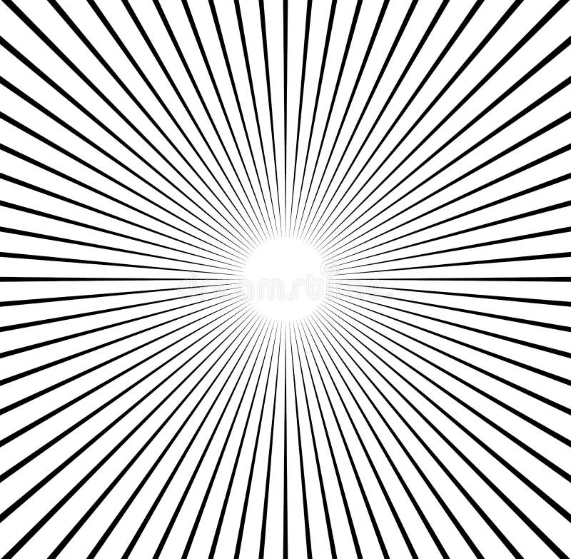Radial Lines Starburst Sunburst Pattern Black And White Circular