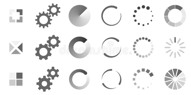 Radial Load Bar for Mobile Apps or Web Upload, Isolated on White Stock ...