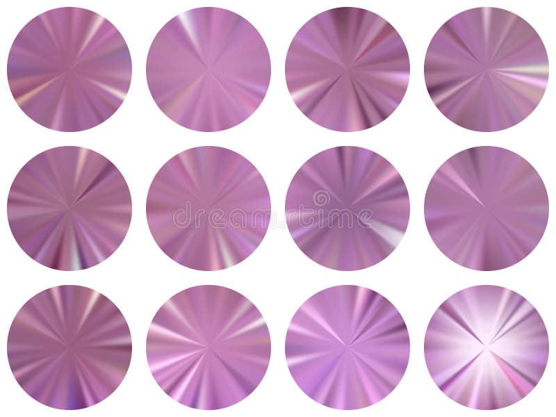 Radial Metallic Gradient Web Elements Vector Set. Stock Vector ...