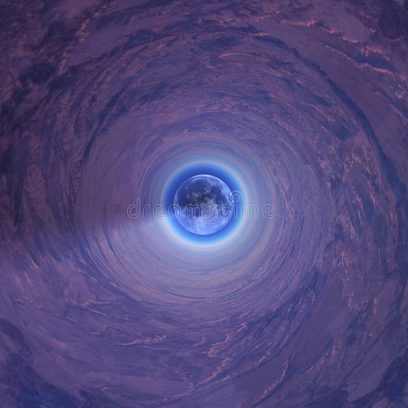 Radial Moon and Clouds Tunnel Abstract Pattern Stock Illustration ...