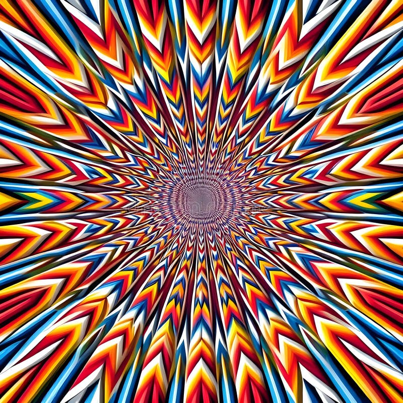 A Radial Optical Illusion Arrow-like Pattern Radiating Outward from a ...