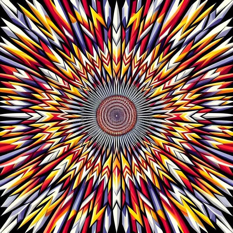 A Radial Optical Illusion Arrow-like Pattern Radiating Outward from a ...