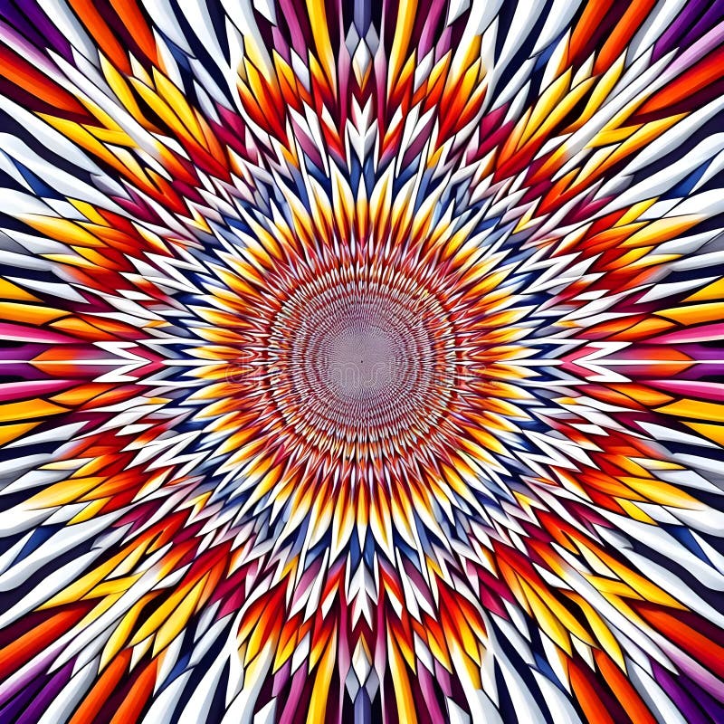 A Radial Optical Illusion Arrow-like Pattern Radiating Outward from a ...