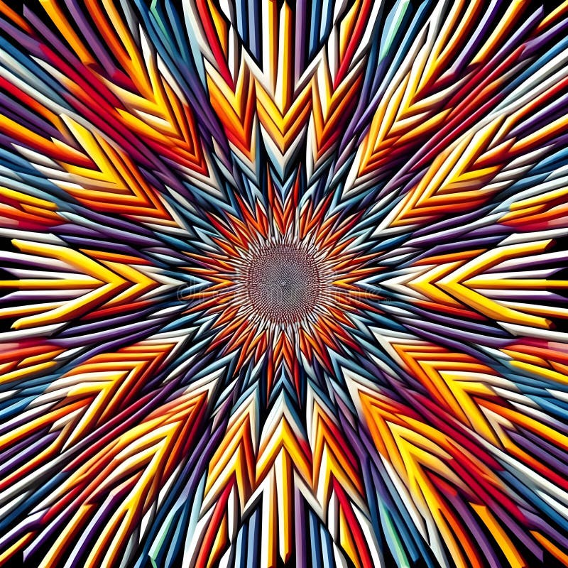 A Radial Optical Illusion Arrow-like Pattern Radiating Outward from a ...