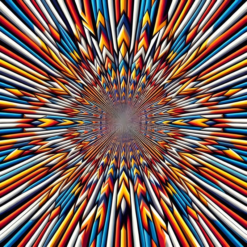 A Radial Optical Illusion Arrow-like Pattern Radiating Outward from a ...