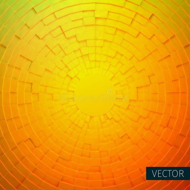 Radial Ornament. Circular Grid of 3d Boxes. Cool Background Stock ...