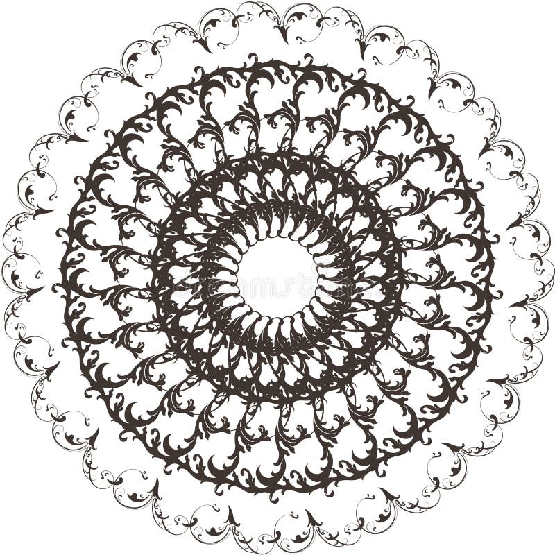 Radial Ornamental Pattern Textile Design on White Background Stock ...