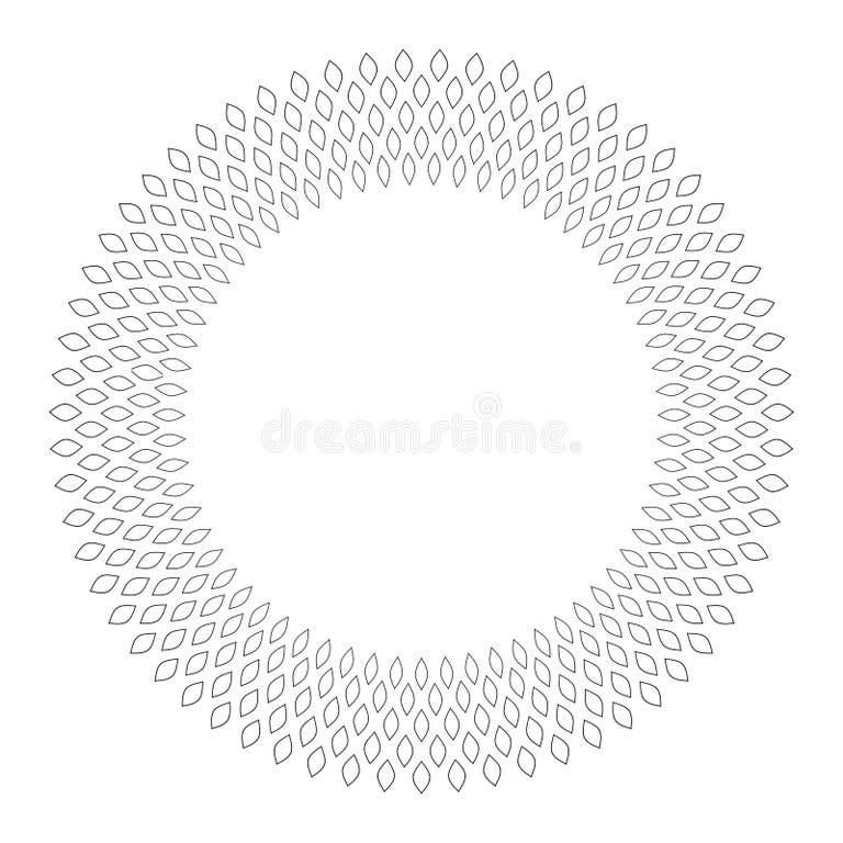 Radial Outline Circle Pattern for Decorative Round Frame Stock Vector ...
