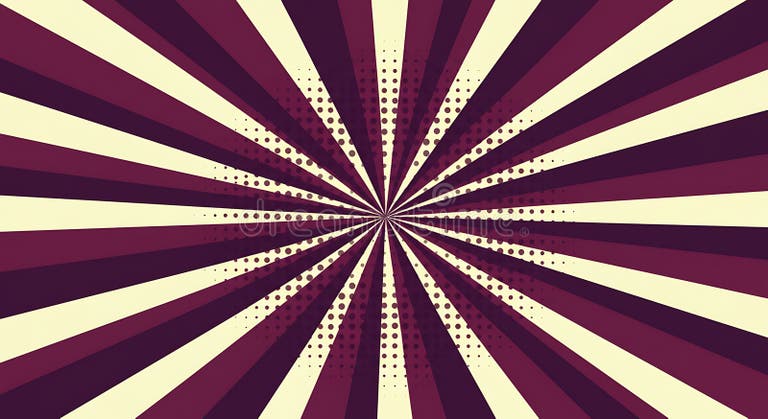 Radial Pattern with Alternating Burgundy and Cream Stripes Converging ...