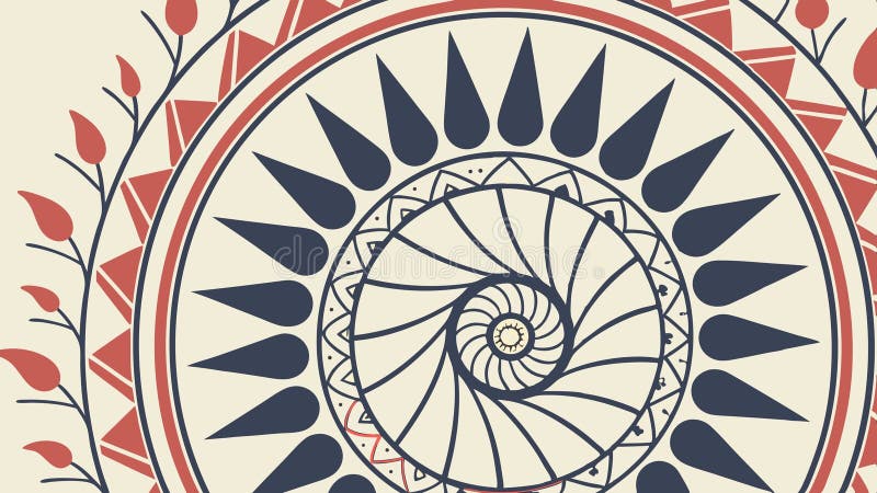 Radial Pattern Segment with a Dynamic Swirling Spiral and Concentric ...