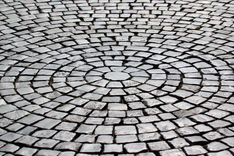 Radial Pavement Pattern - Cobblestones Background Stock Photo - Image ...