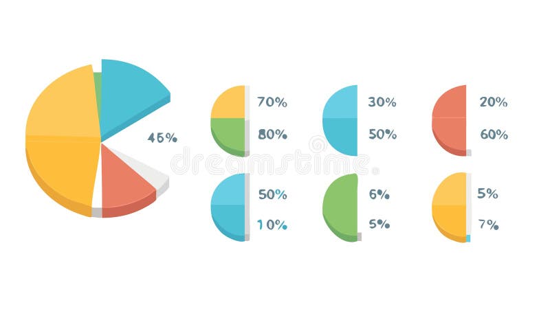 Radial Pie Chart with Percentages - Data Distribution, Vector Design Generative AI Stock Vector ...