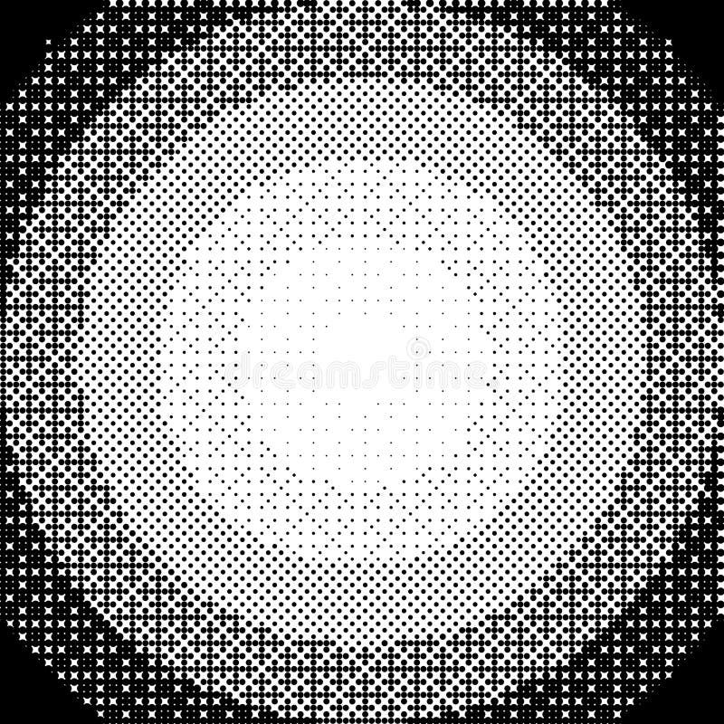 Radial Pixelated Gradient Texture. Black and White Dithered Round ...