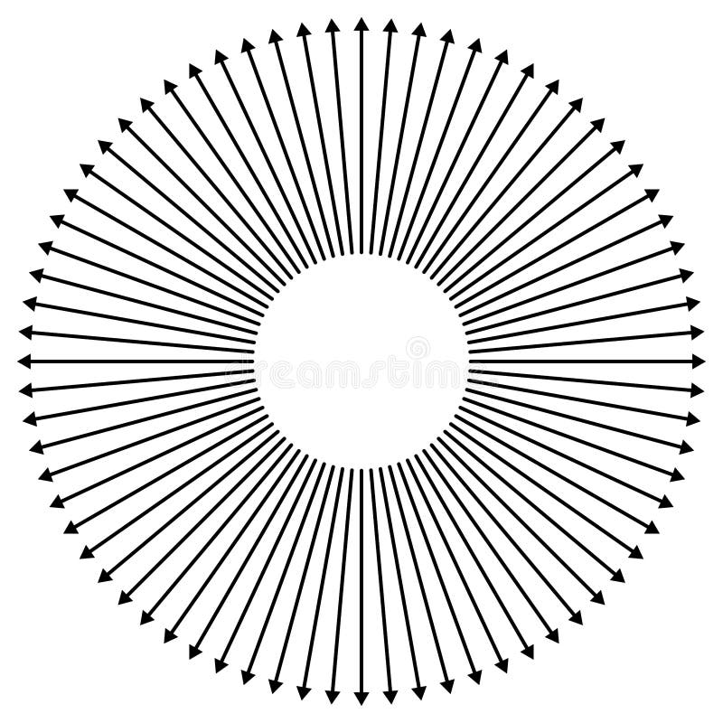 Radial, Radiating Arrows for Expand, Extend, Explosion Themes. Diverge ...