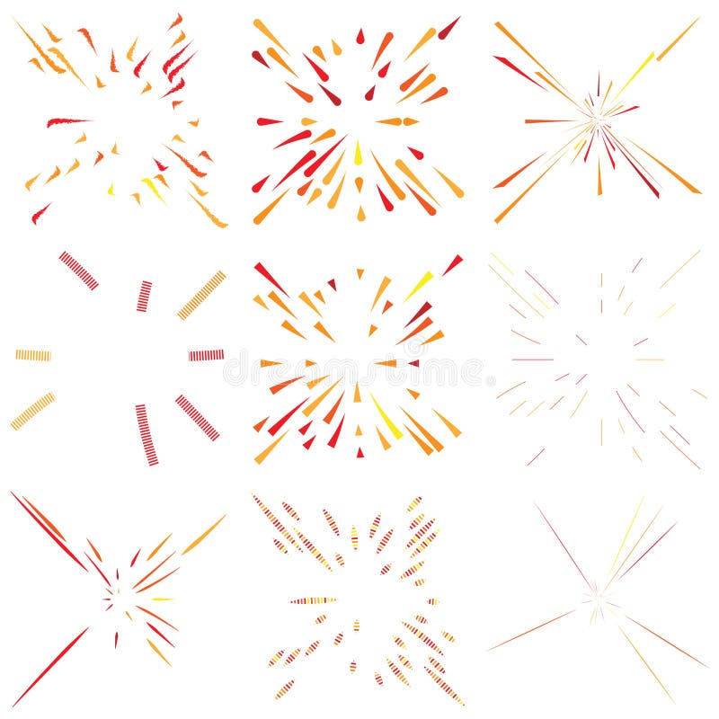 Radial, Radiating Lines Abstract Burst, Explosion, Fireworks Effect ...