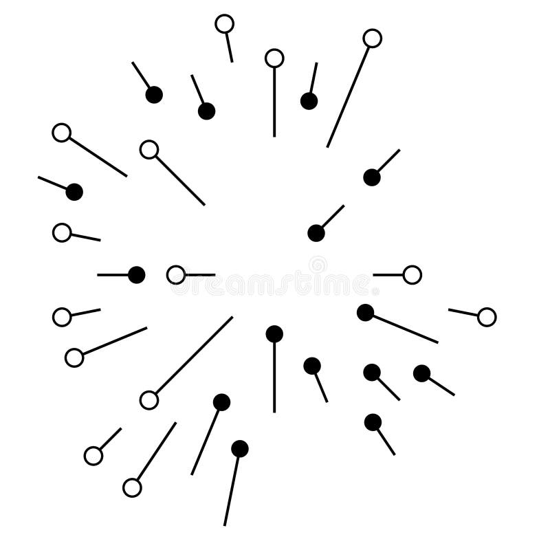 Radial, Radiating Lines with Nodes, Nodal Points Stock Vector ...