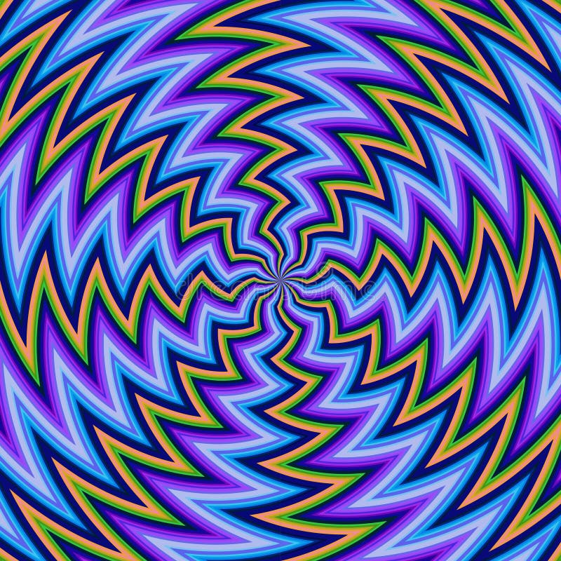 Radial Ray Zigzag Pattern Circular. Vortex Element Stock Illustration ...