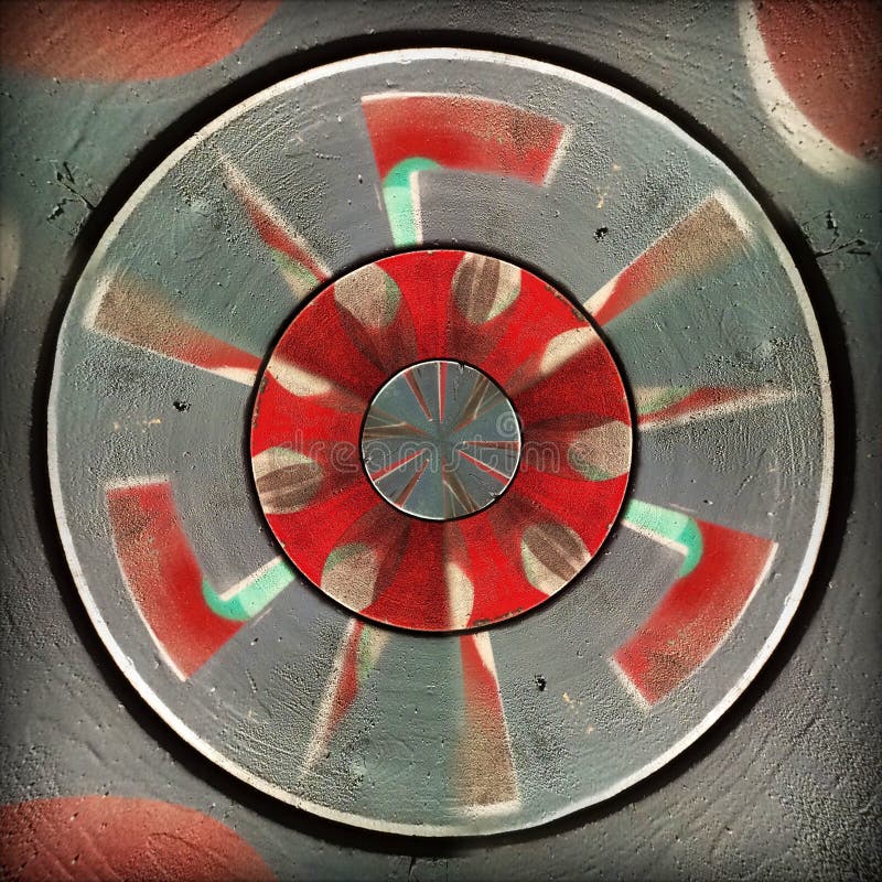 Radial Red Gray Circular Abstract Pattern Stock Image - Image of tile ...