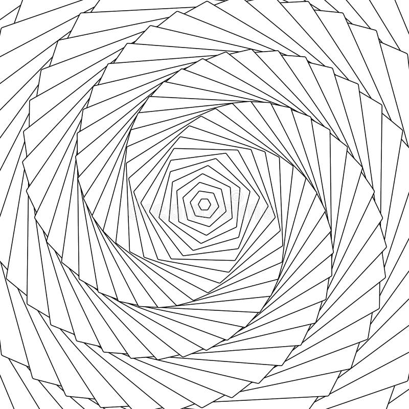 Radial Rotating Lines Abstract Geometric Circular Pattern Stock Vector ...