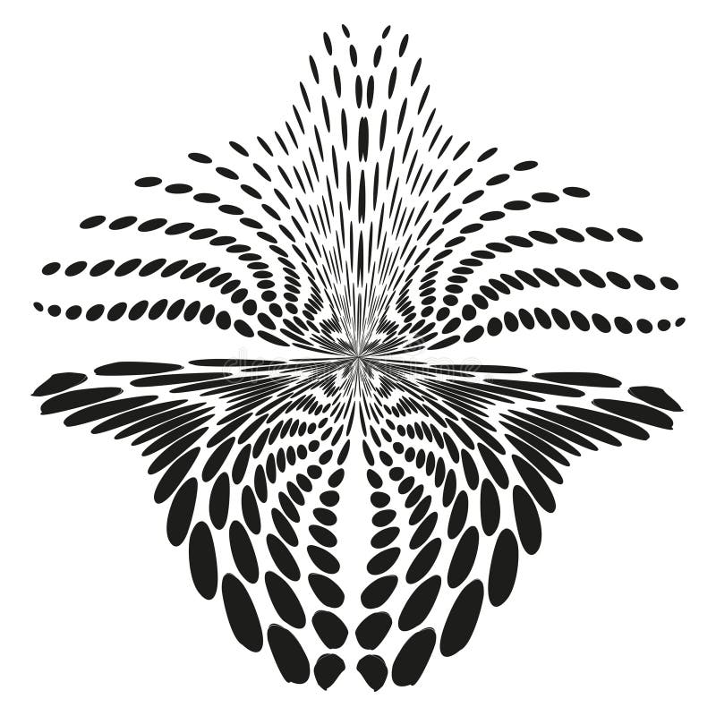 Radial Shape Burst. Dot Pattern Structure. Abstract Ellipse Explosion ...