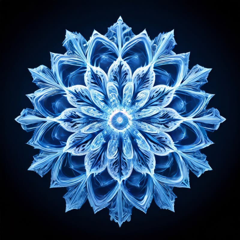 Radial Snowflake Constructed Entirely from Concentric Circles Stock ...