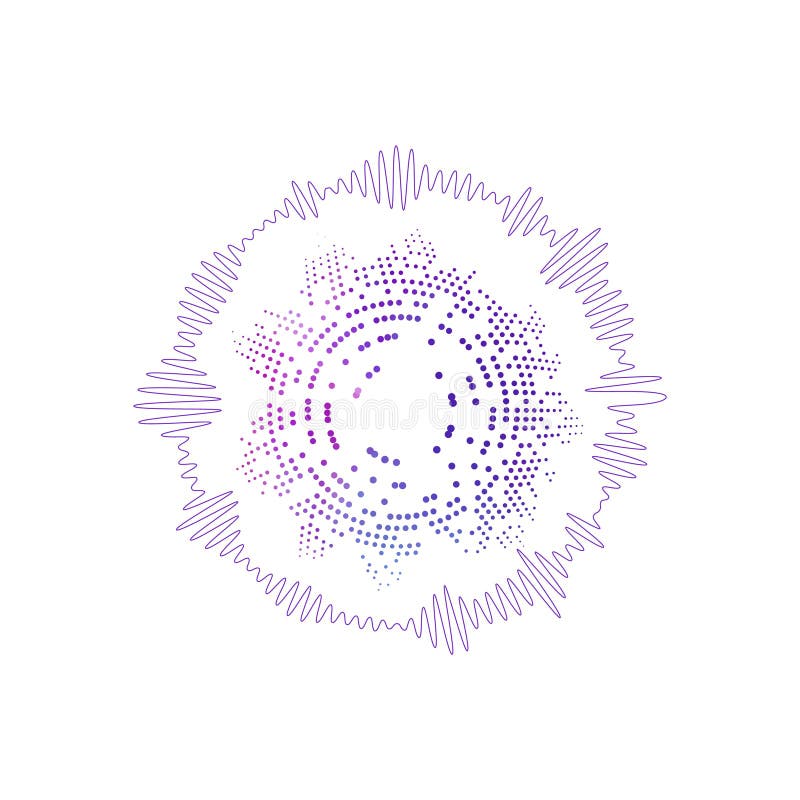 Radial Sound Wave Vector with Circular Equalizer on Isolated Background ...