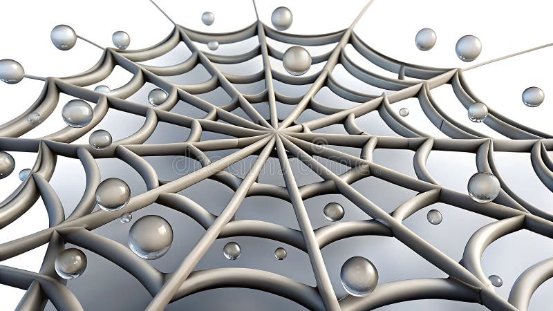 Radial Spider Web Pattern with Sparkling Water Drops Png Transparent ...