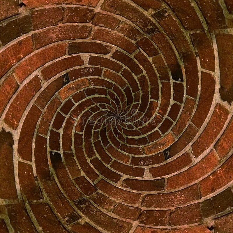 Radial Spiral Brick Pattern Stock Image - Image of infinity, dramatic ...