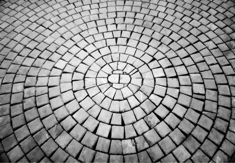 Radial Street Tiles Pavement Texture Illustration Stock Image - Image ...