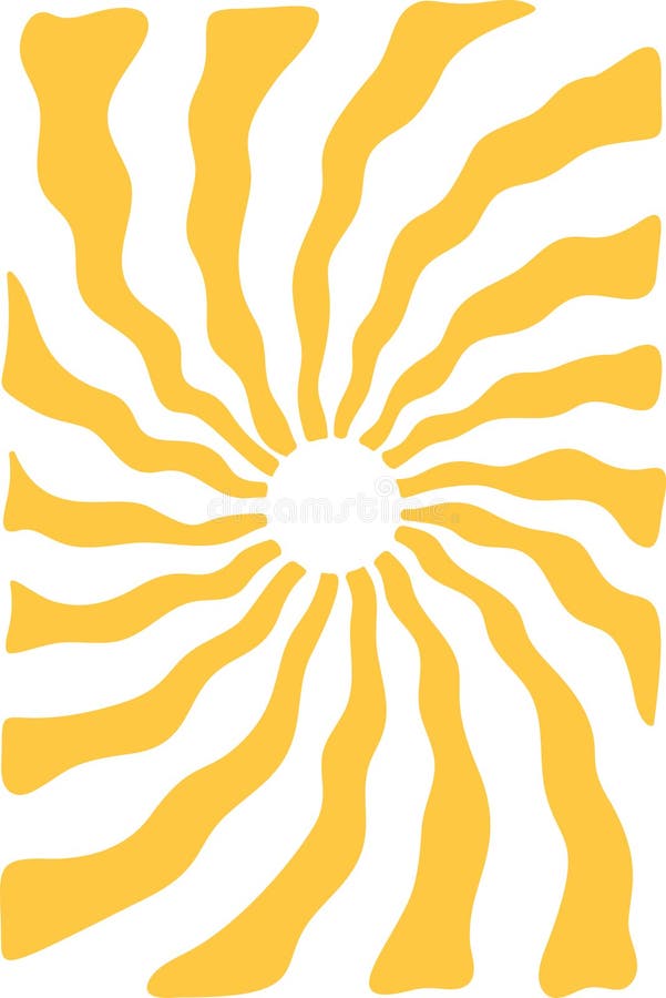 Radial Sun Shining Groovy Banner Stock Vector - Illustration of vibrant ...