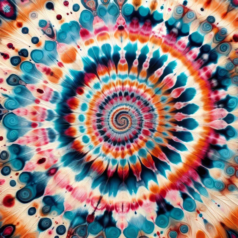 Radial Tie Dye Patterns Concentric Circles of Dye Mimicking Whir Stock ...