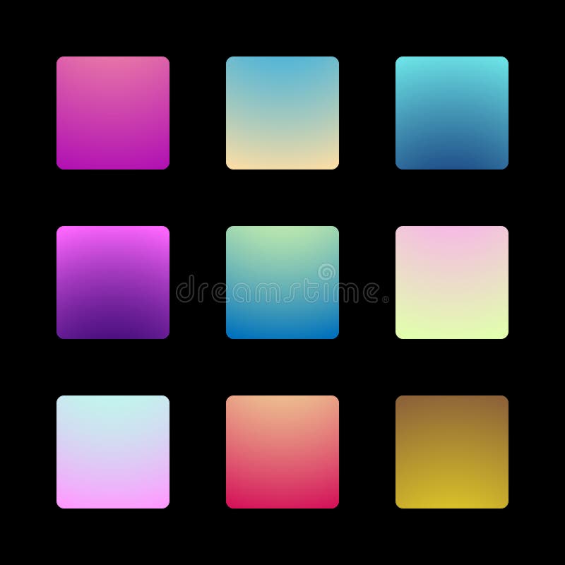 Radial Top Center Gradient Color Set. Stock Vector - Illustration of ...