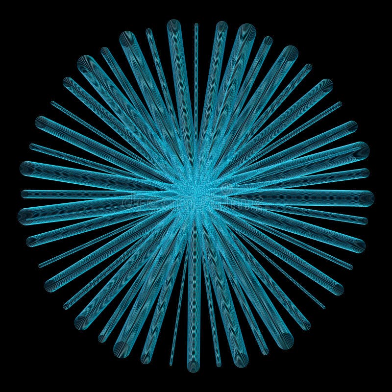 Radial Tubular Vector Abstract Flower Stock Vector - Illustration of ...