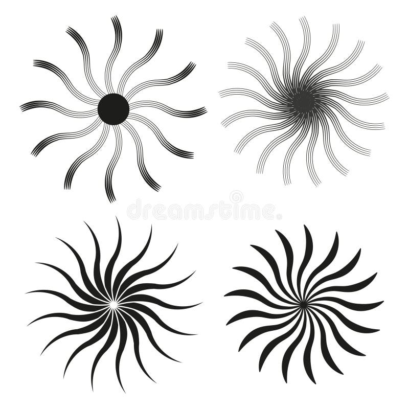 Radial Twisted Motif, Abstract Graphic. Editable Vector Stock Vector ...